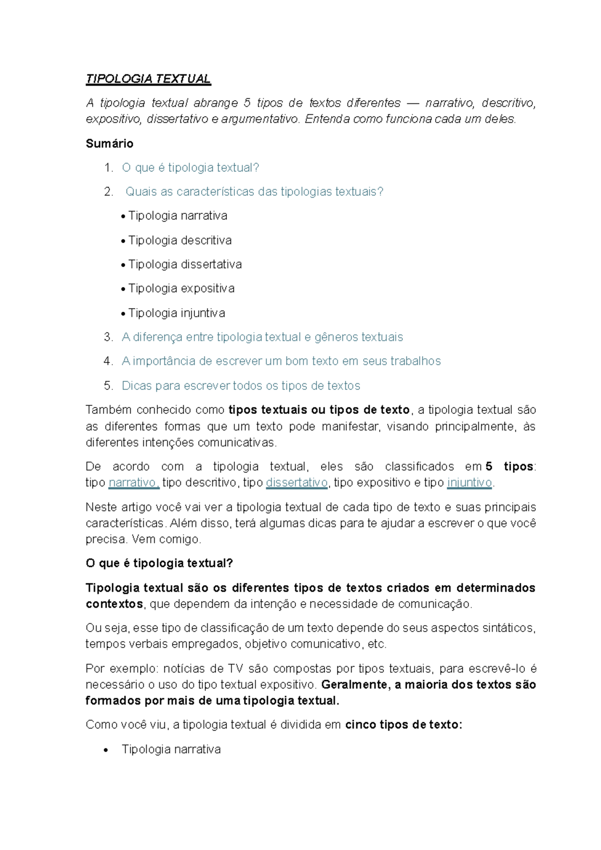 Tipologia Textual - MATERIAL PARA CONCURSO - TIPOLOGIA TEXTUAL A ...