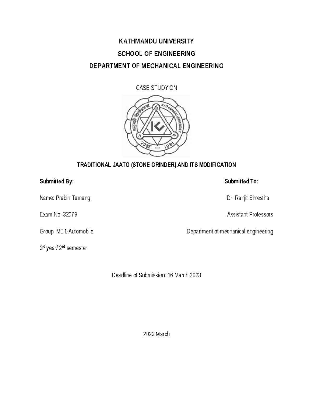 Prabin Tamang ME1 Auto 32079 Casestudy on Jaato revised - KATHMANDU ...