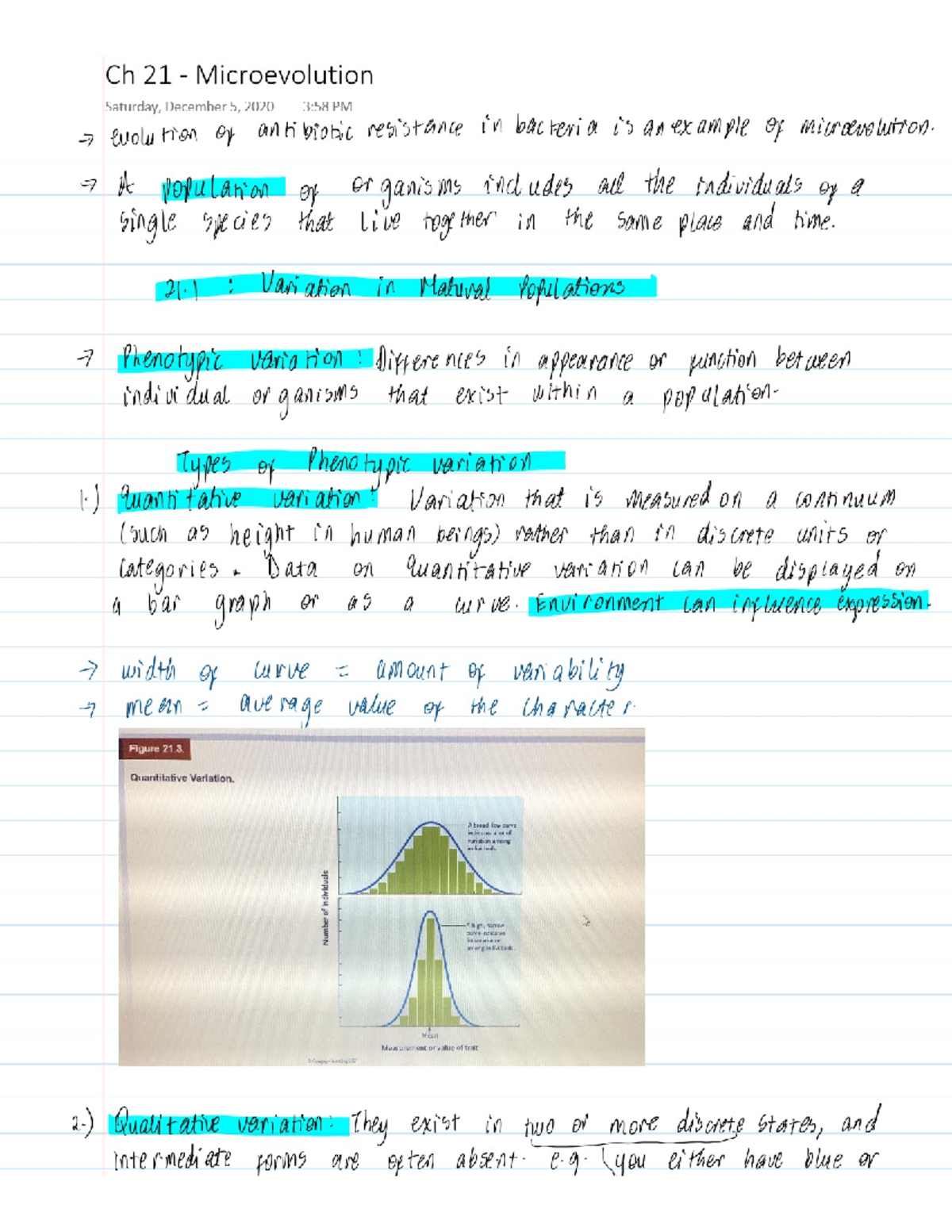 Bio 2312 Chapter 21 Microevolution - BIOL 2312 - Studocu