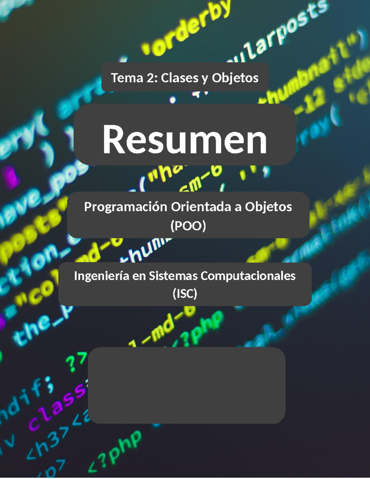 Clase y Objetos - Tema 2: Clases y Objetos Resumen Programación ...