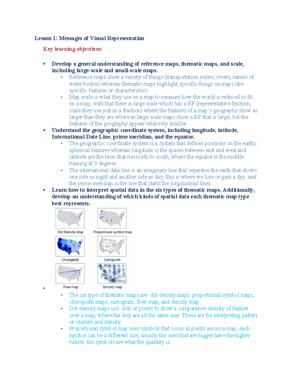 Section one OA outline - Lesson 1: Messages of Visual Representation ...