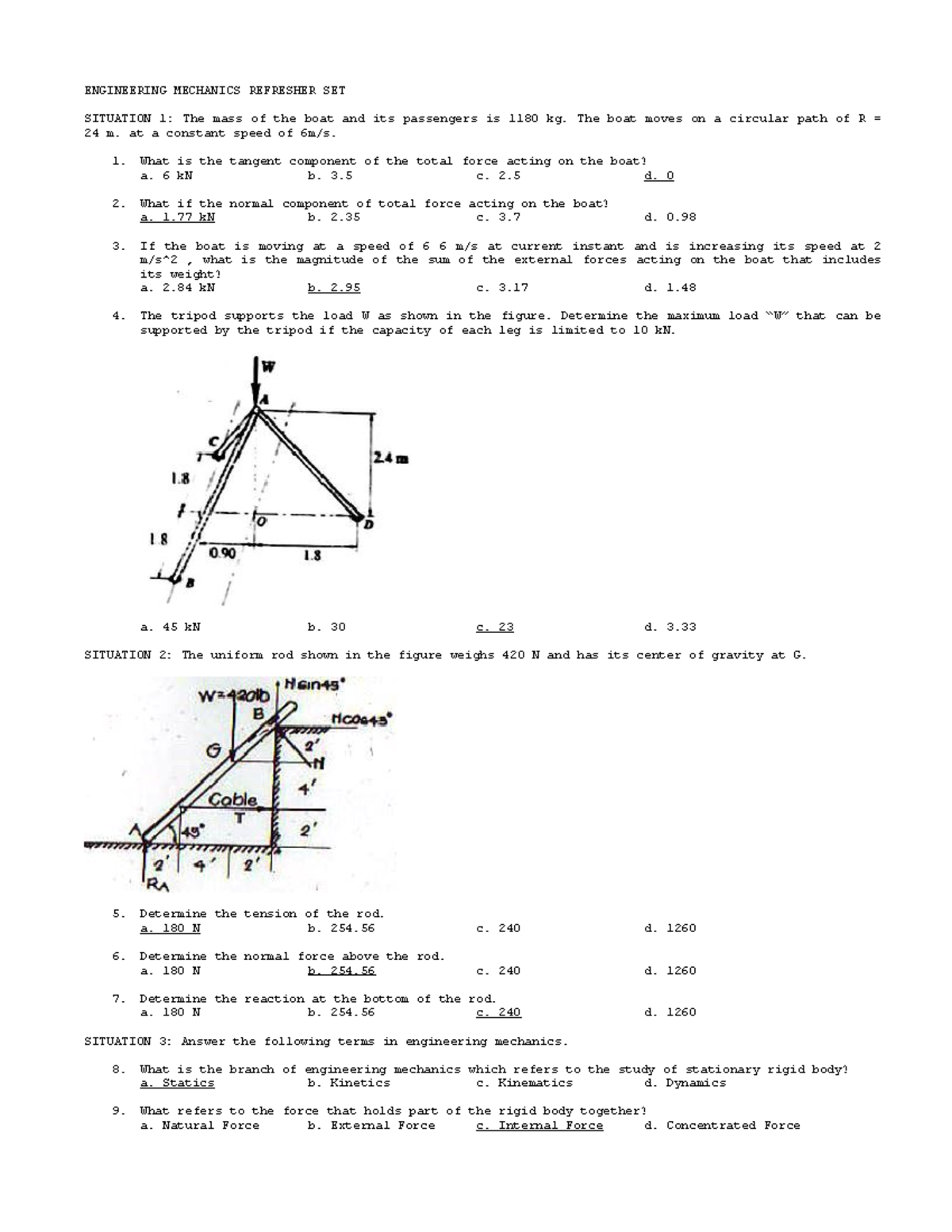 Engineering Mechanics Refresher SET - ENGINEERING MECHANICS REFRESHER ...