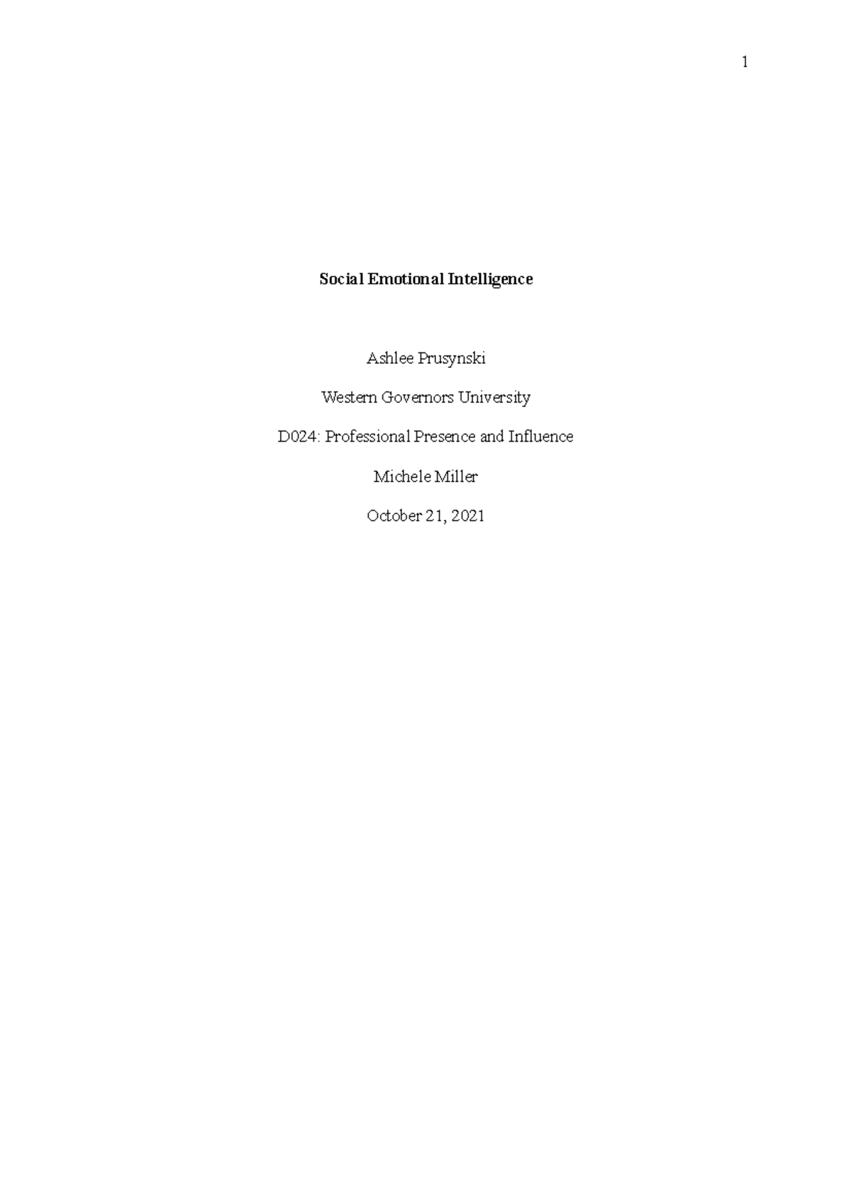 Social Emotional Intelligence - D024 - WGU - Studocu