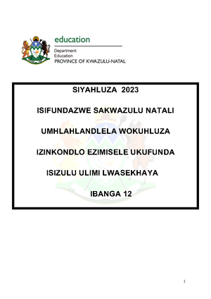 [Solved] How to write an essay of ISizulu - IsiZulu - Home Language ...