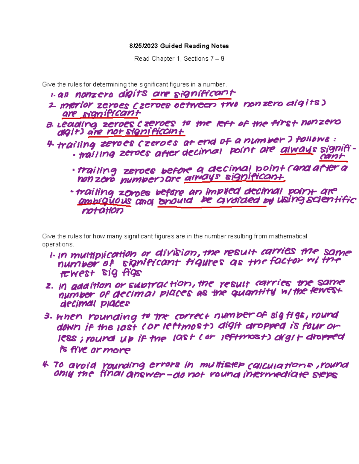 Guided Reading Notes 8:25 - 8 /2 5 /2023 Guided Reading Notes Read ...