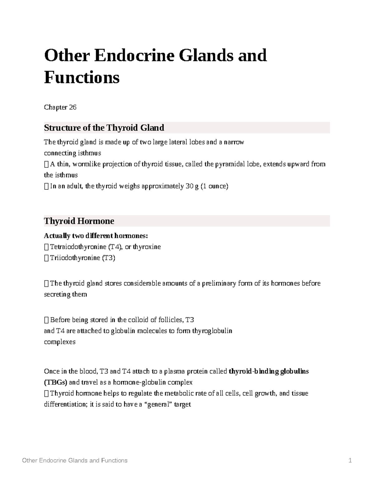 Other Endocrine Glands and Functions - Other Endocrine Glands and ...