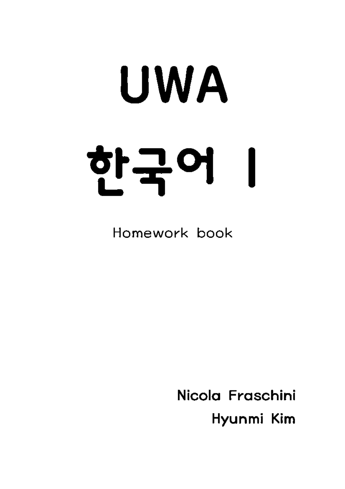 Korean homework book - MATH1011 - UWA - Studocu