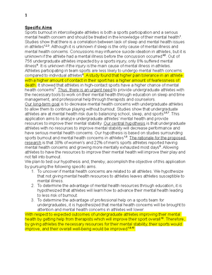 EXS 485 R Checklist Specific Aims Section - EXS-485: Specific Aims ...