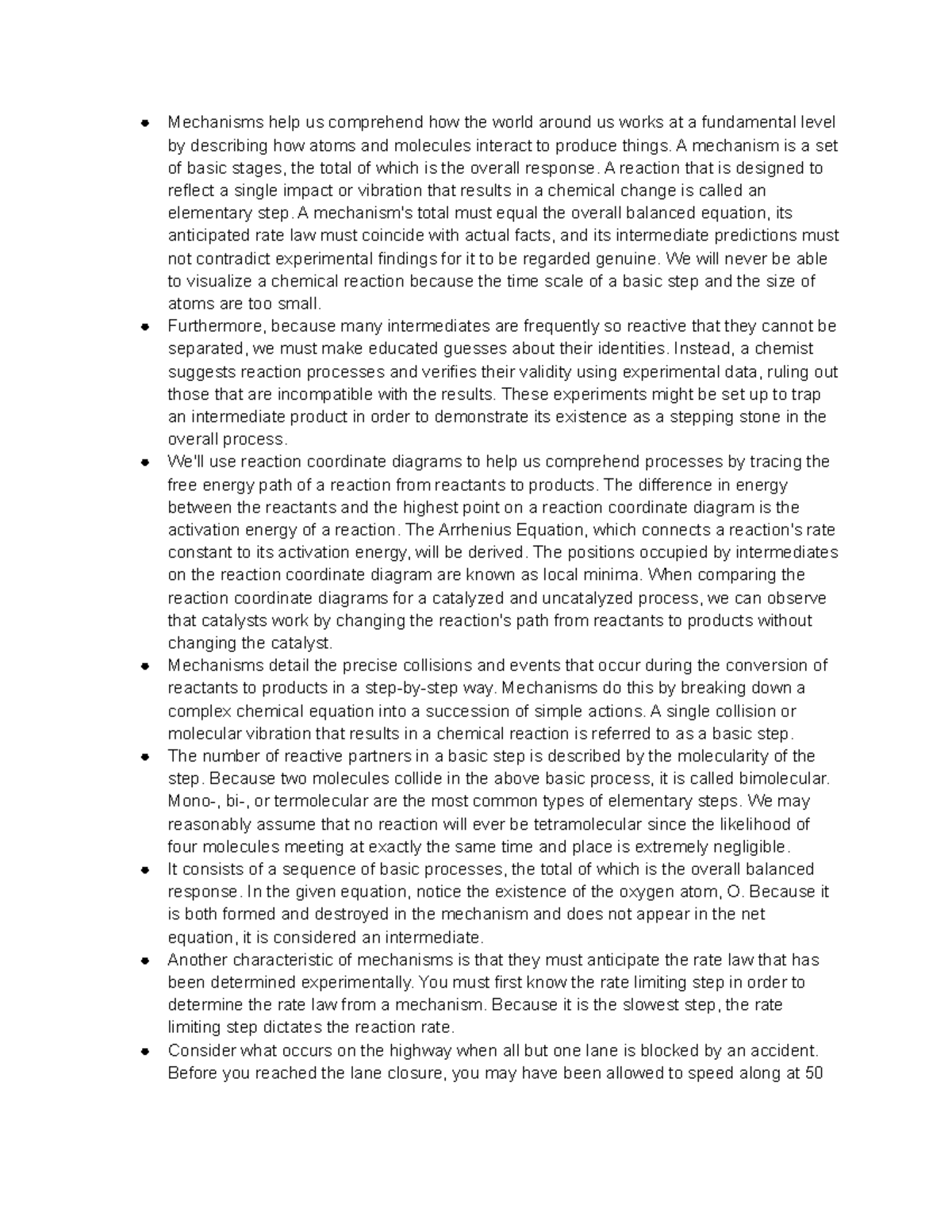 Reaction Mechanisms - notes - Mechanisms help us comprehend how the ...
