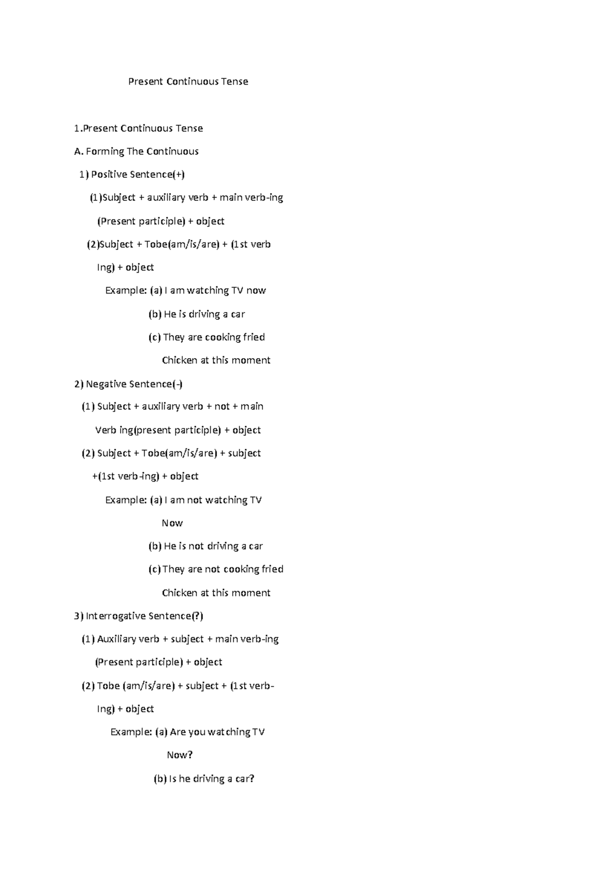 Dokumen(12) - ertret - Present Continuous Tense 1 Continuous Tense A ...