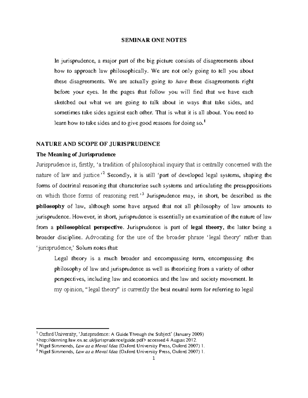 Seminar ONE Notes - Summary Public International law - SEMINAR ONE ...