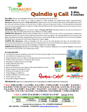 SUR DE Colombia Y Encanto Caleño 2023 - 2024 - 2023 /202 4 Avenida De ...