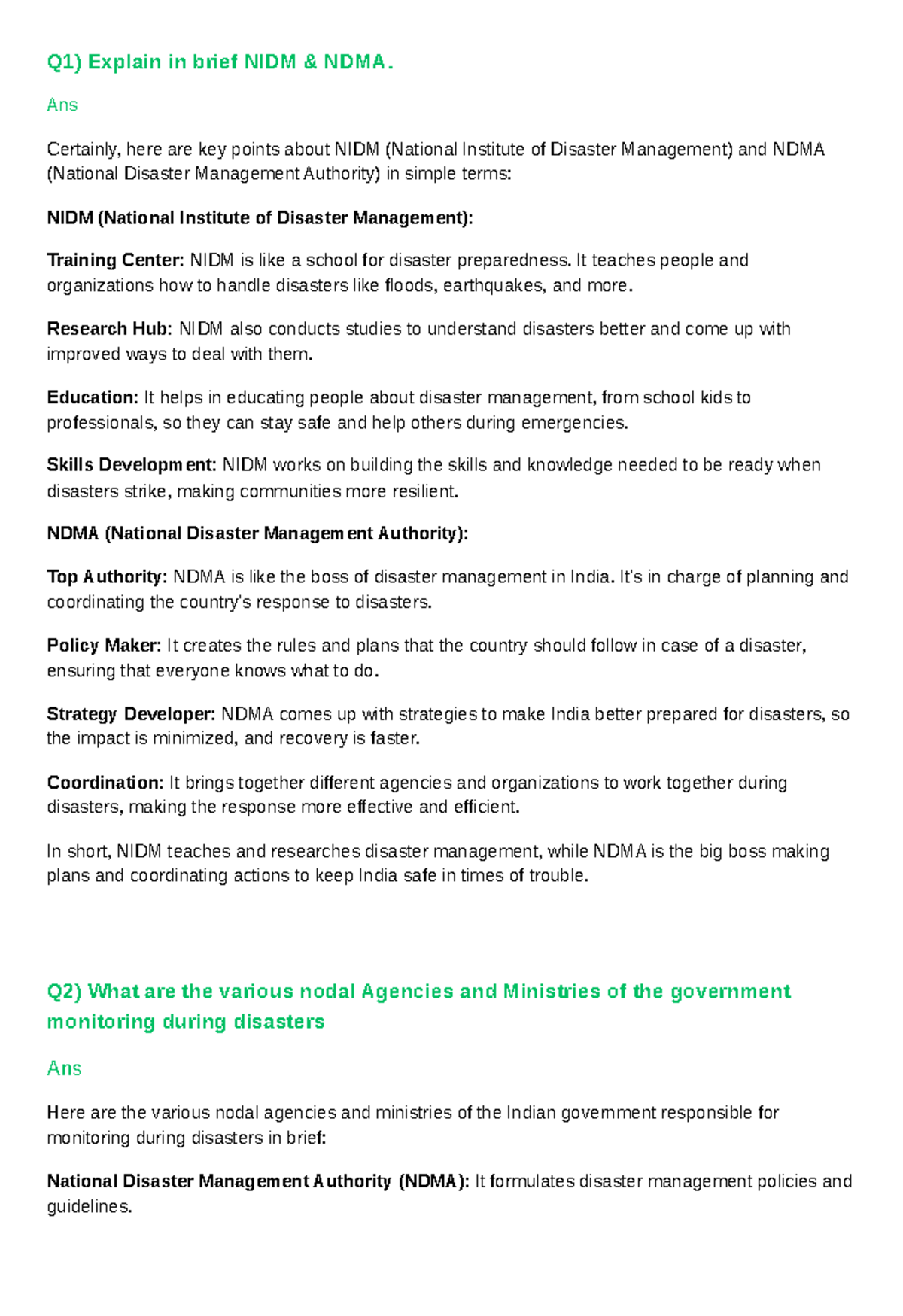 Certainly, here are four key points about NIDM (National Institute of ...