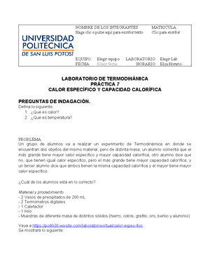 Un 5 Calor específico 2 - Son ejercicios resueltos en clase - Termodin·mica Calor especÌfico ...