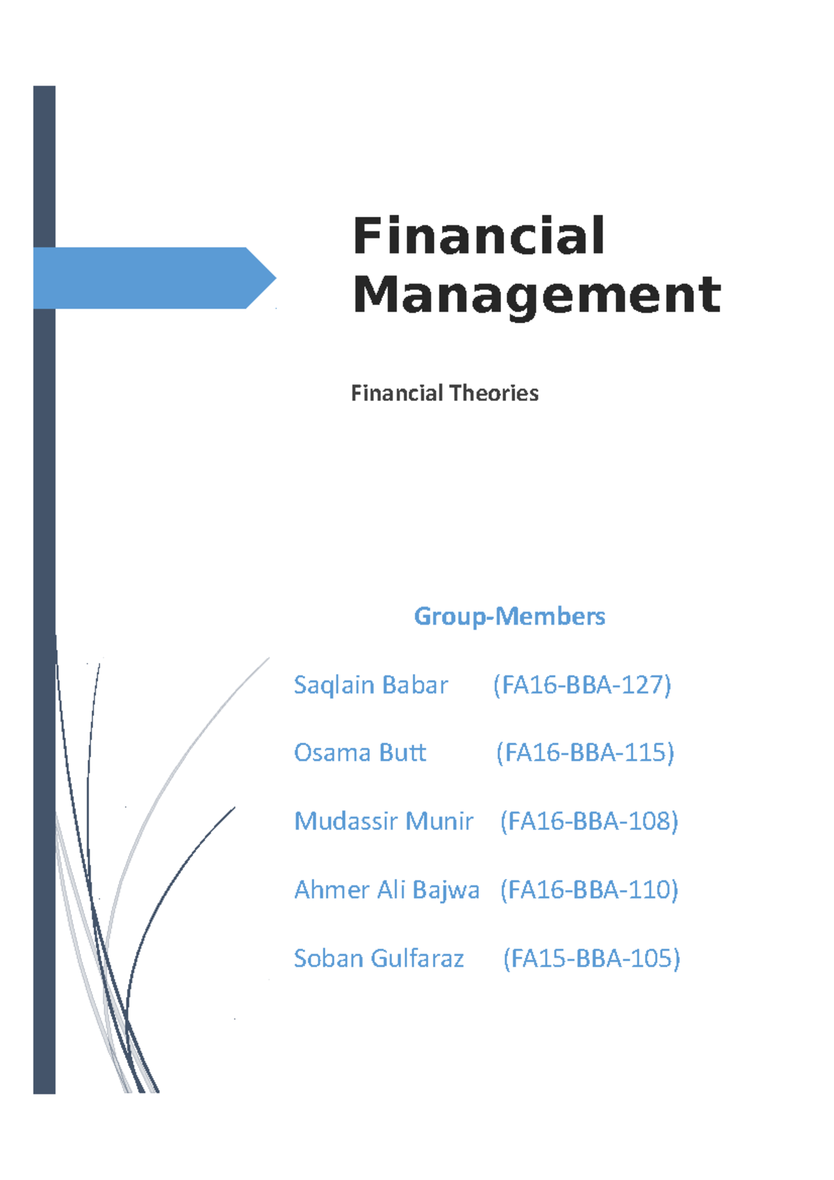 Finance Theories - Financial Management Financial Theories Group ...