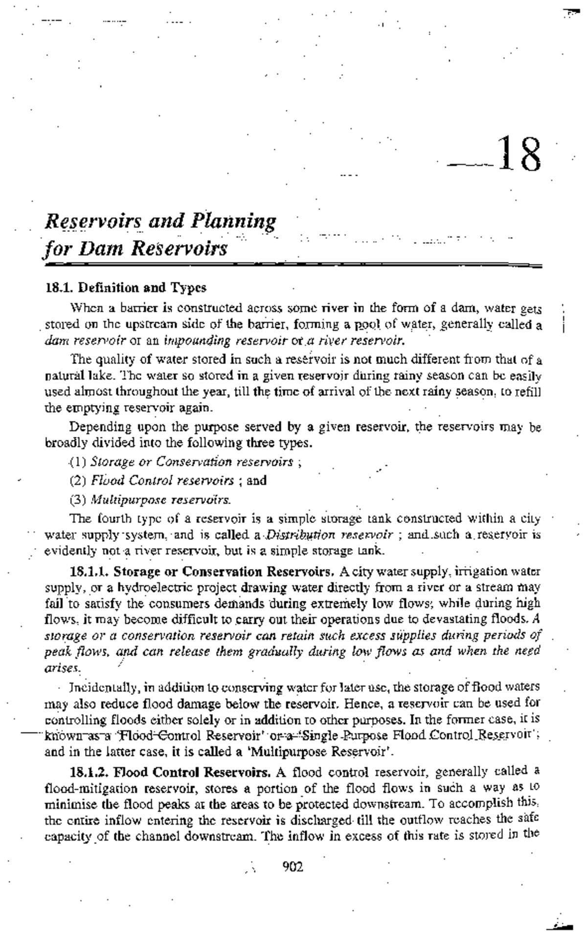 18 - reservoirs and planning for dam reservoirs - Res(!rvoirs and ...