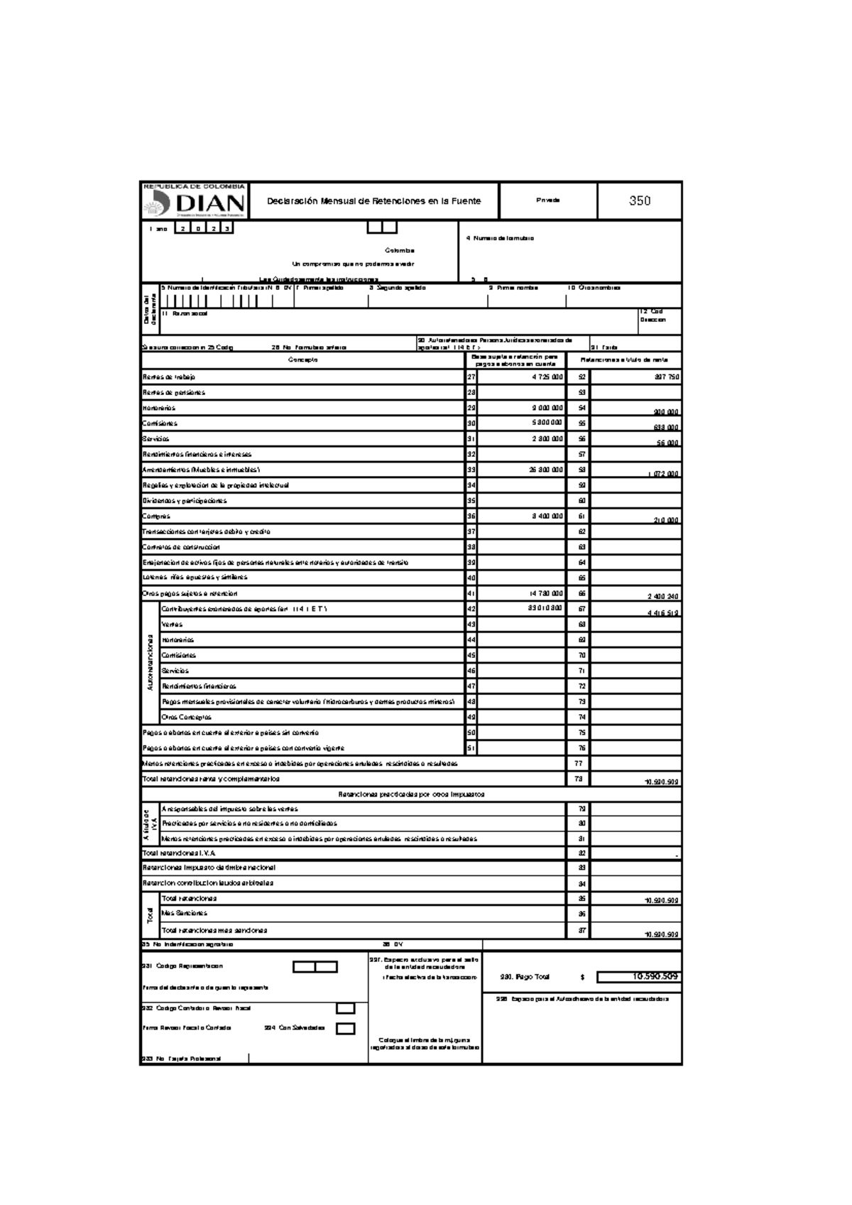Formulario-dian-350-2021 - 2 3 4. Número de formularo 1 5 6 5. Número ...