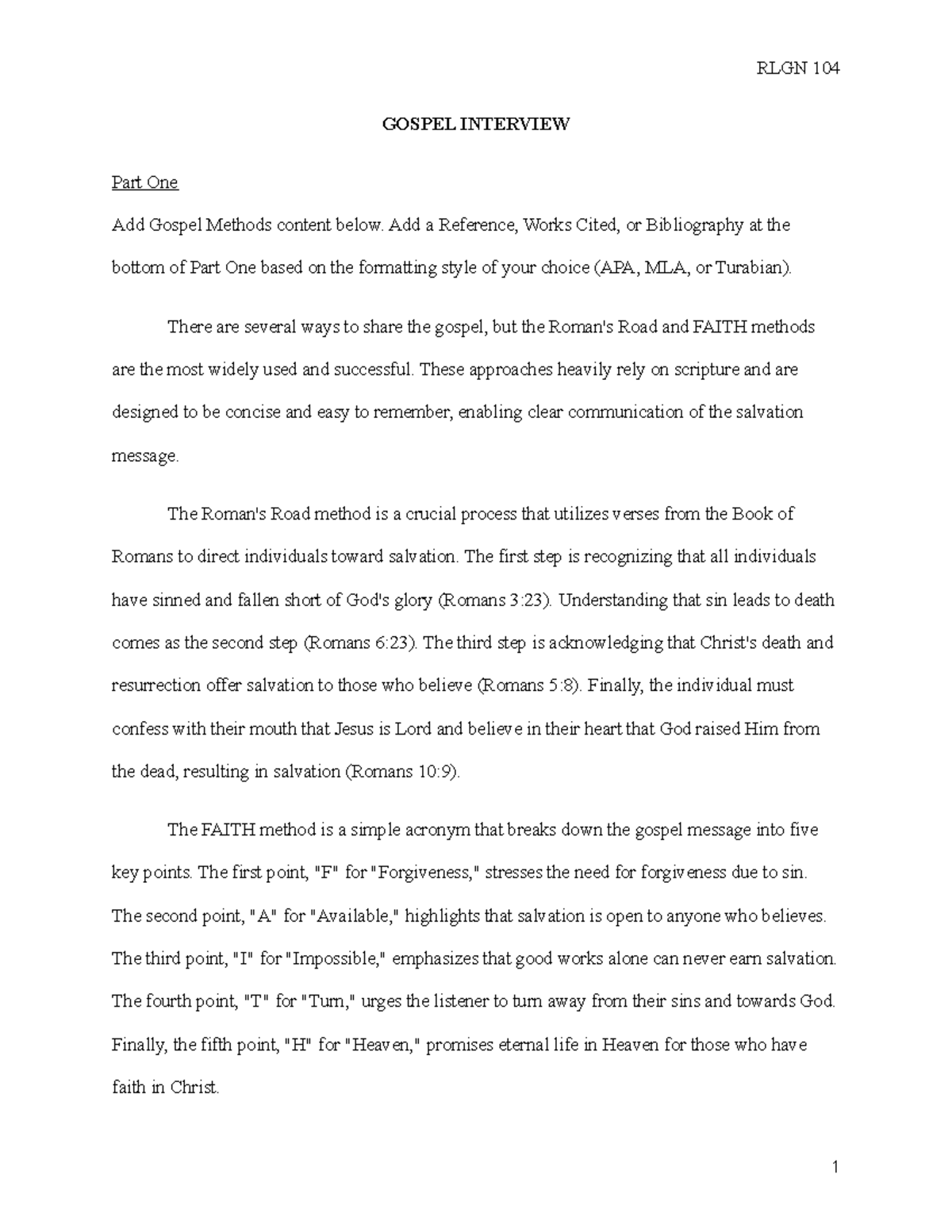 Gospel Interview - GOSPEL INTERVIEW Part One Add Gospel Methods content ...