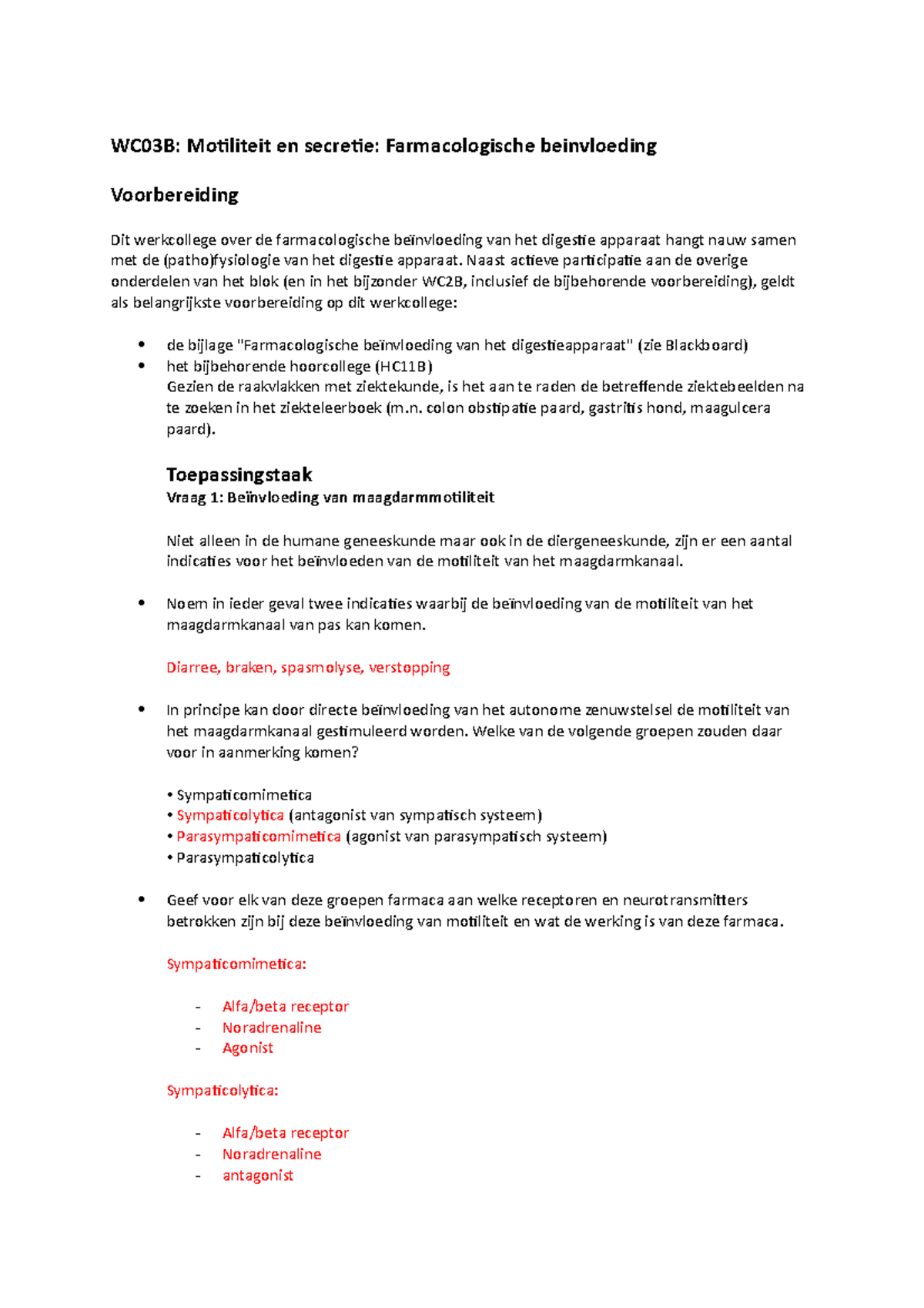 WC03B - WC03B: Motiliteit en secretie: Farmacologische beinvloeding ...