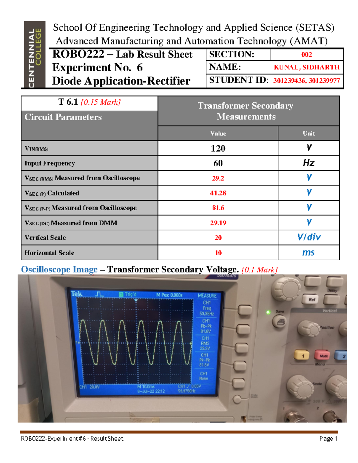 LAB6 Diode - School Of Engineering Technology and Applied Science ...