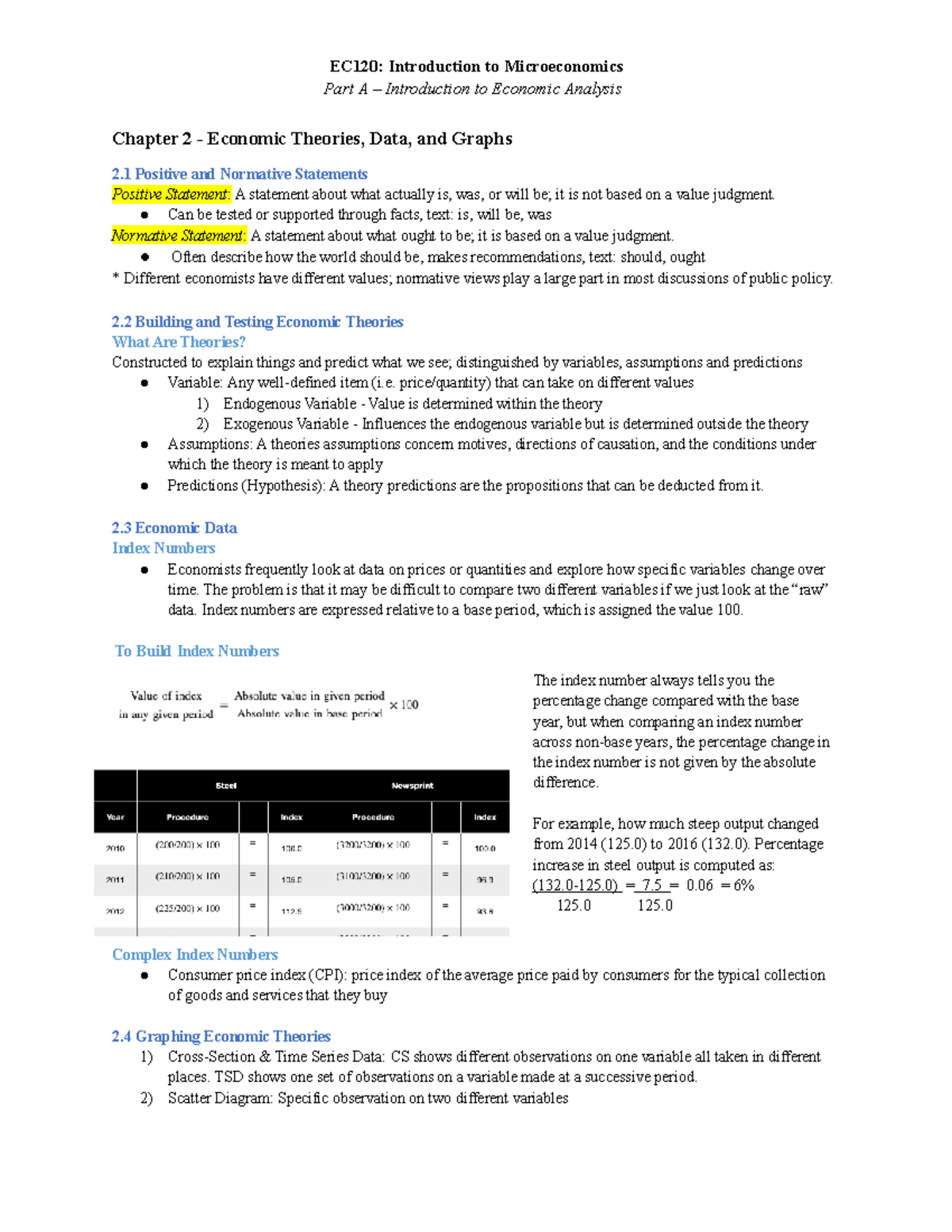 Chapter 2- Economic Theories, Data, and Graphs - EC120: Introduction to ...