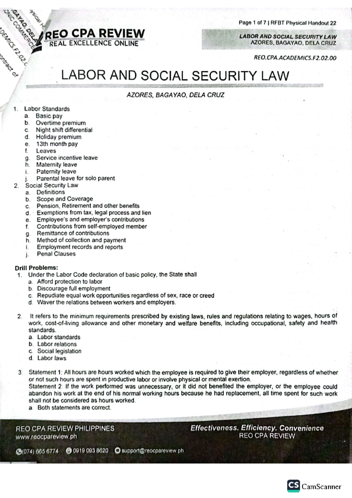 SSS + Labor - law - Page 1 of 7 I RFBT Physical Handout 22 REO CPA ...