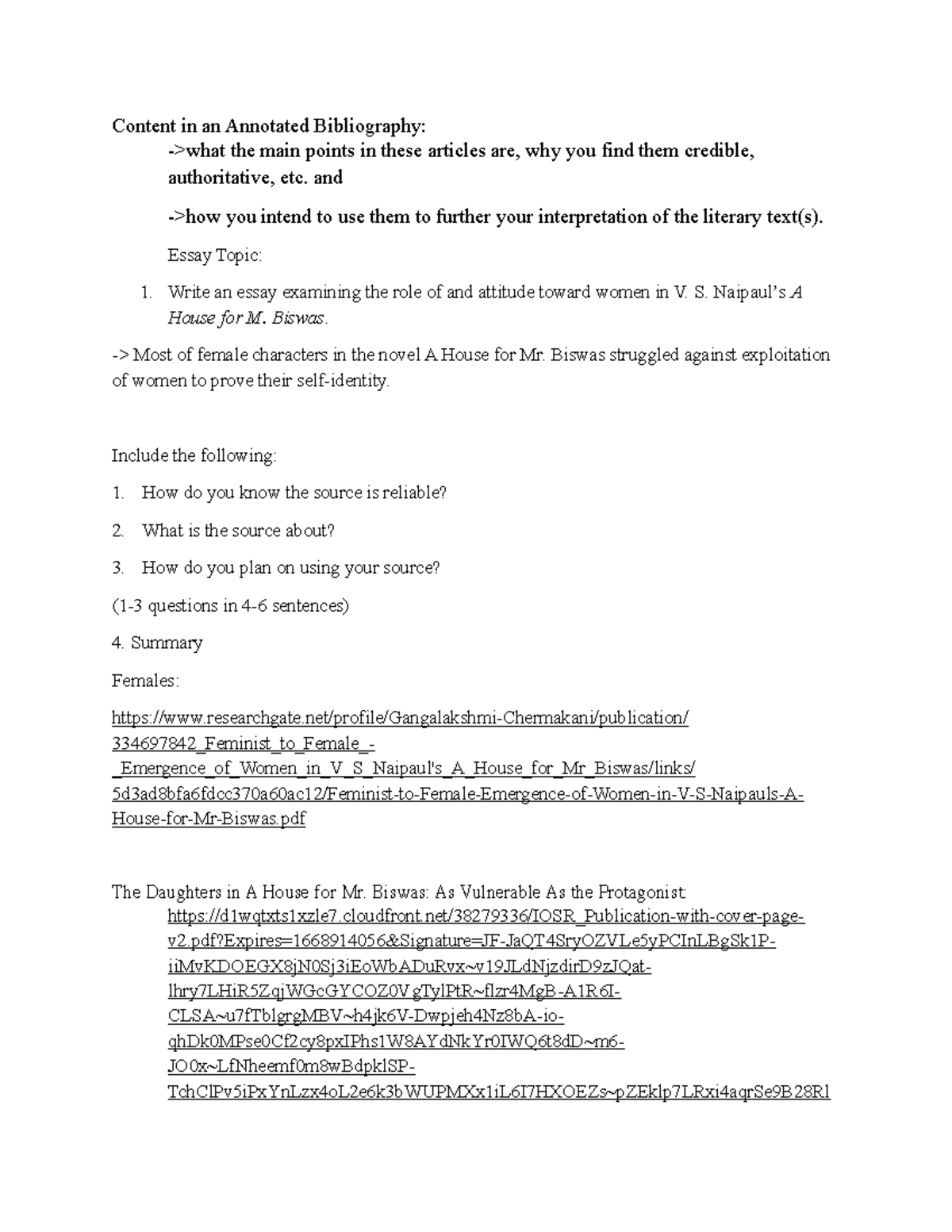 Annotated Bibliography Notes PDF - Content in an Annotated Bibliography ...