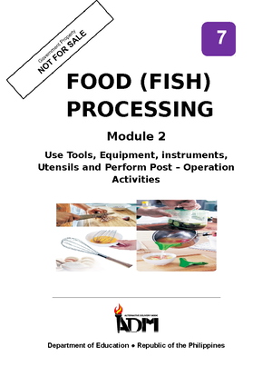Y3 Module 1 Food Pickling - Unit of Competency: PROCESS FOOD BY ...