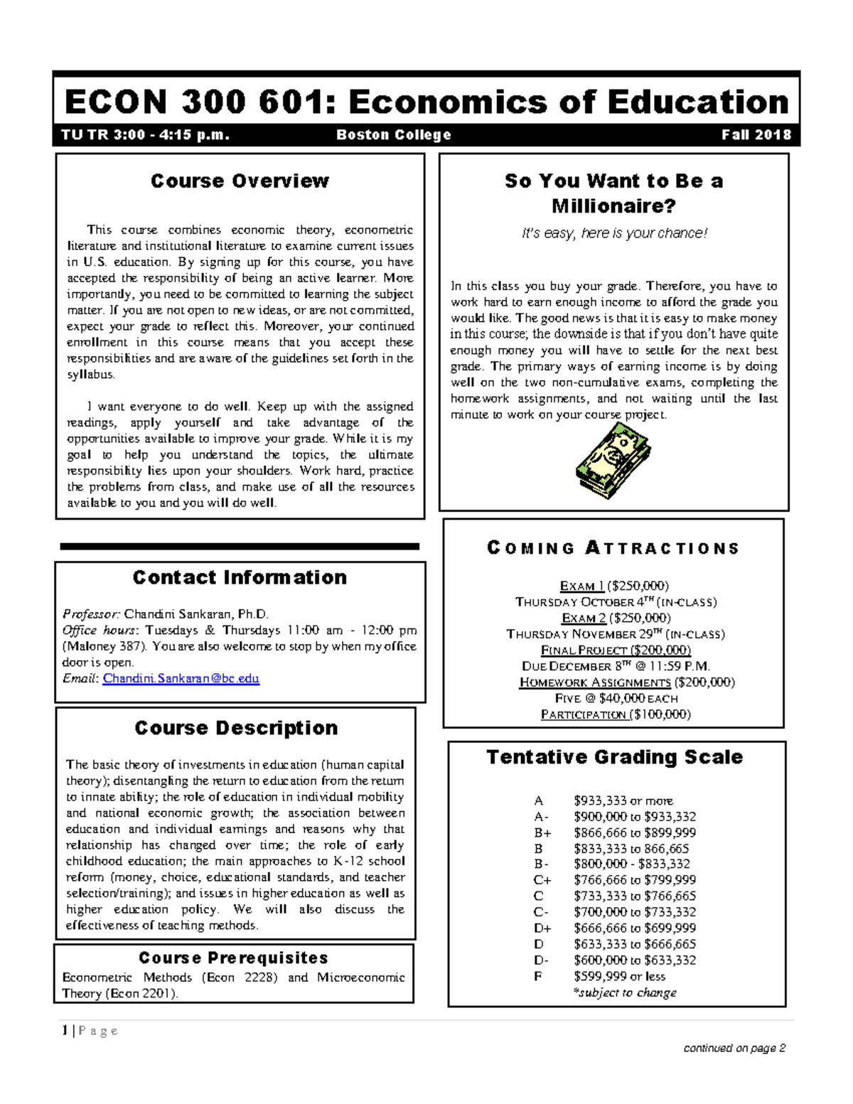 ECON3306 - excellent - 1 | P a g e ECON 300 601: Economics of Education ...