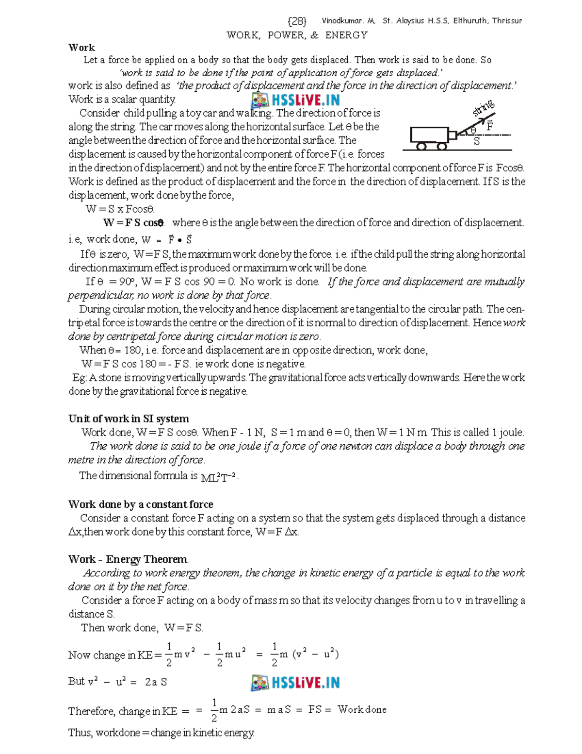 XI-Physics-Work Energy Power to Properties of Liquidscience physics ...