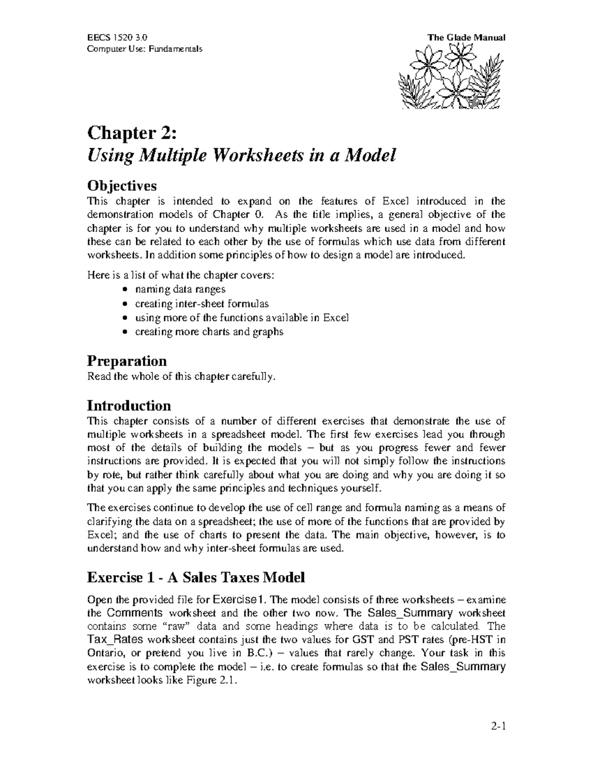 New Chapter 2 - EECS 1520 3 Computer Use: Fundamentals The Glade Manual ...