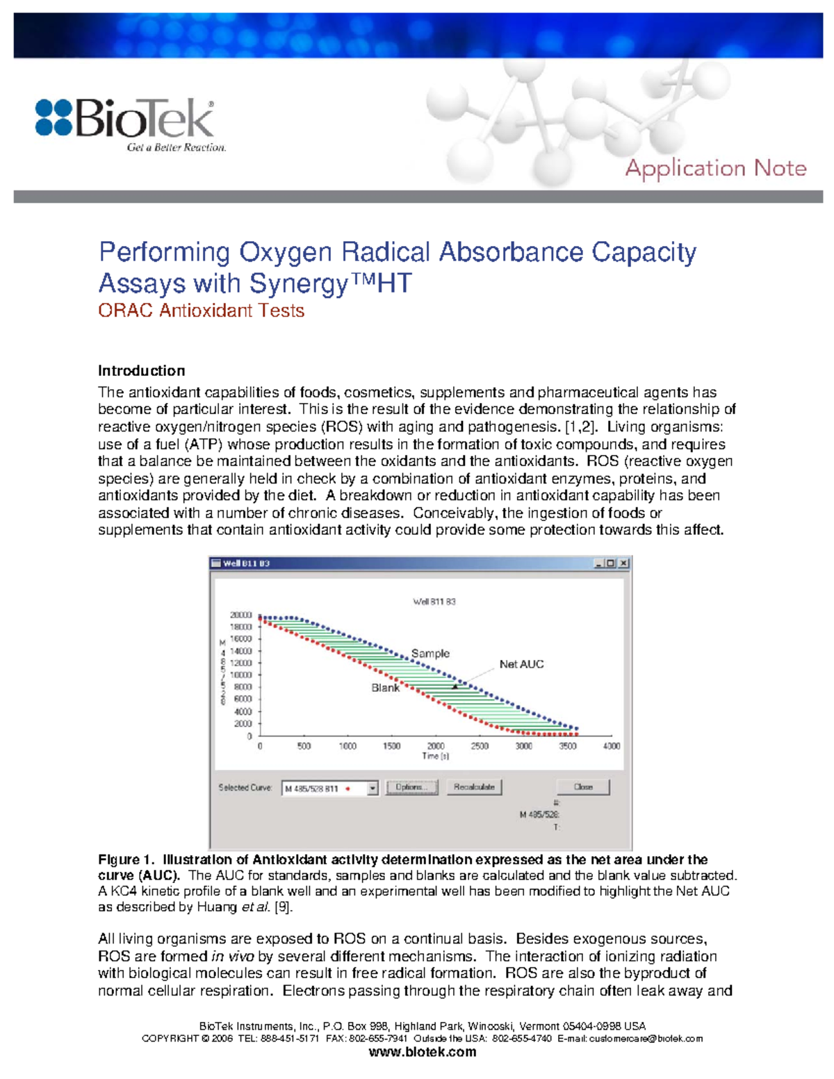 ORAC Assay Application Note - Performing Oxygen Radical Absorbance ...