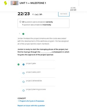 Project Management-Final Milestone - 23/25 that's 92% RETAKE 23 ...