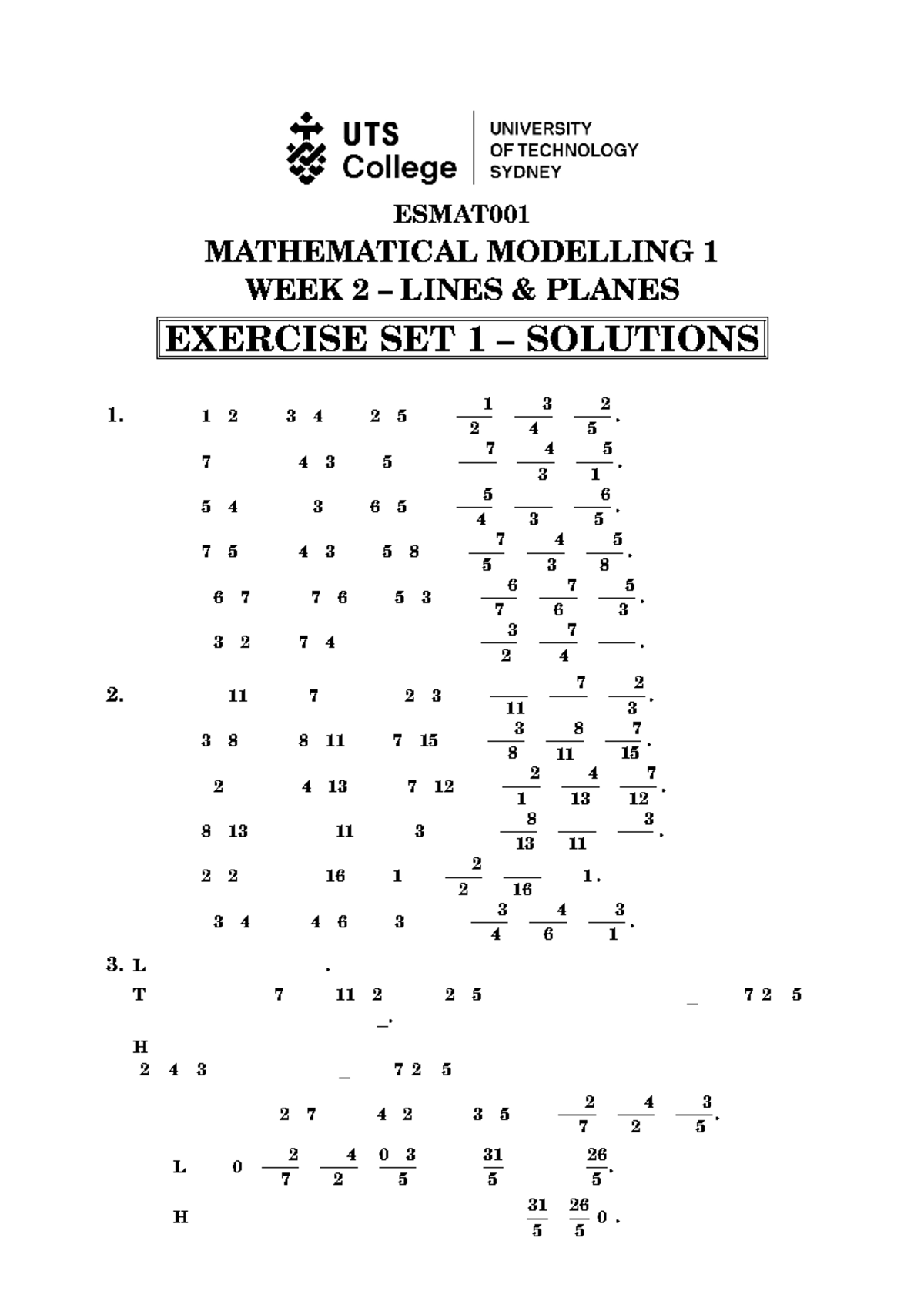 Week 2 - Practical Exercise Set 1 Solution - ESMAT MATHEMATICAL ...