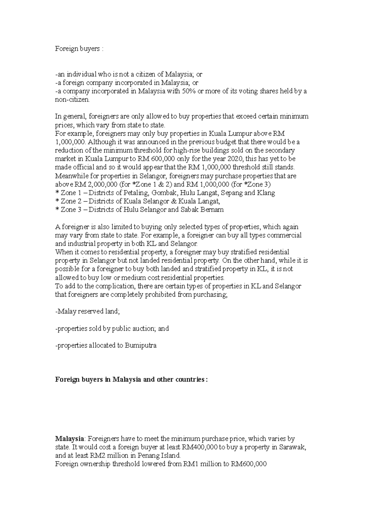 CPC 2 (PRIMA FACIE) tutorial - Foreign buyers : -an individual who is not a citizen of Malaysia ...