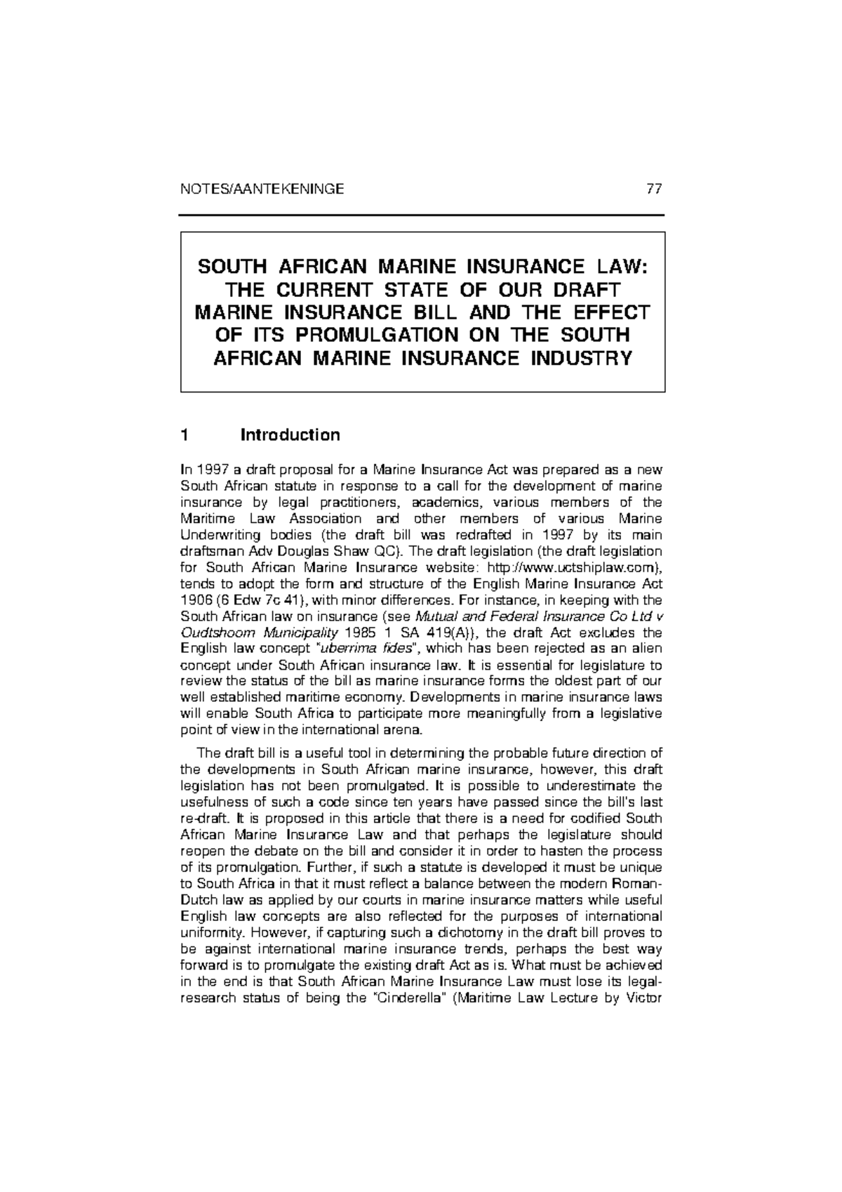 1vol+(8)+note+ndlovu+portia+marine+insurance - NOTES/AANTEKENINGE 77 ...