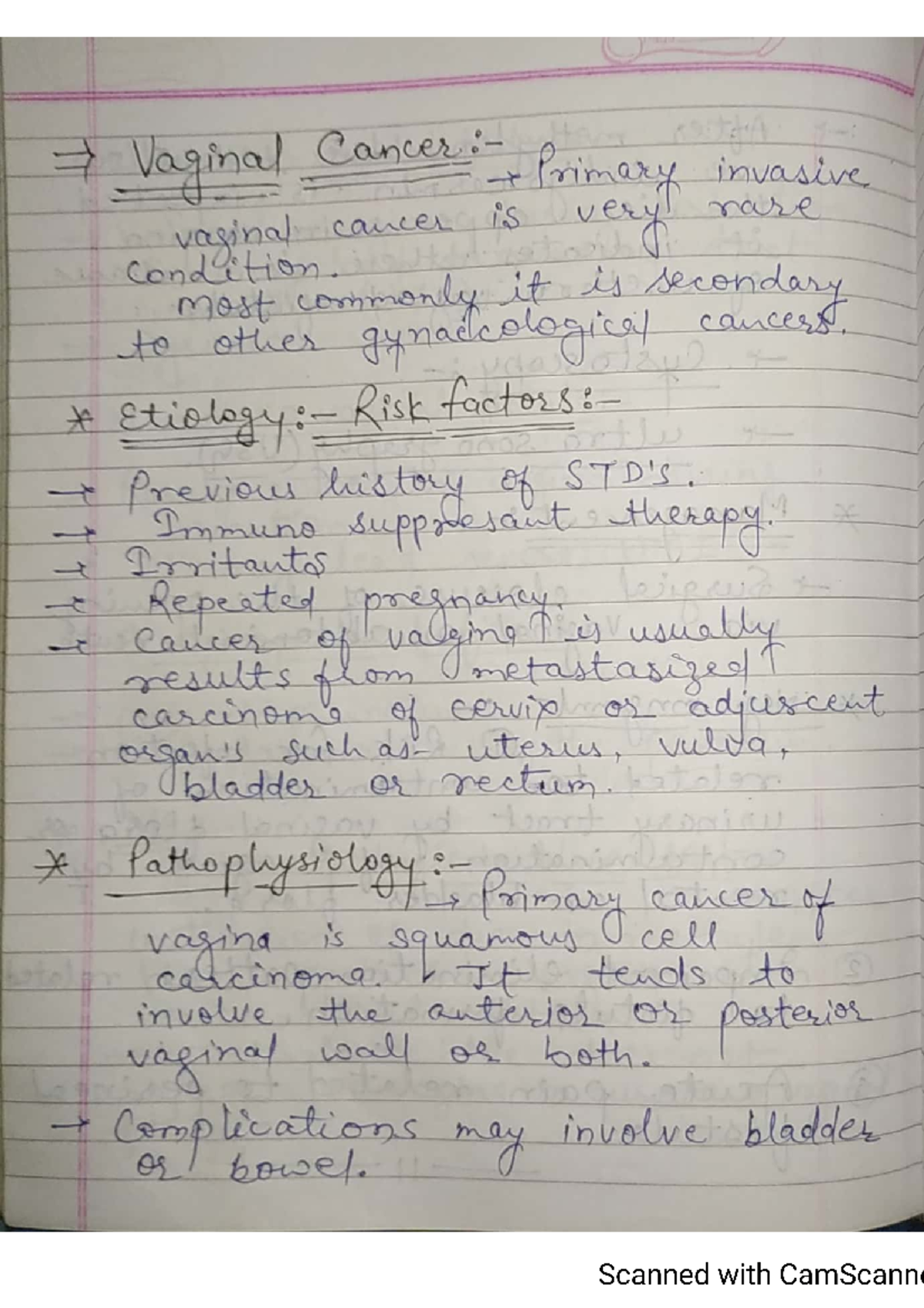 Vaginal Cancer - Nursing notes - English, chemistry, botany ,zoology ...