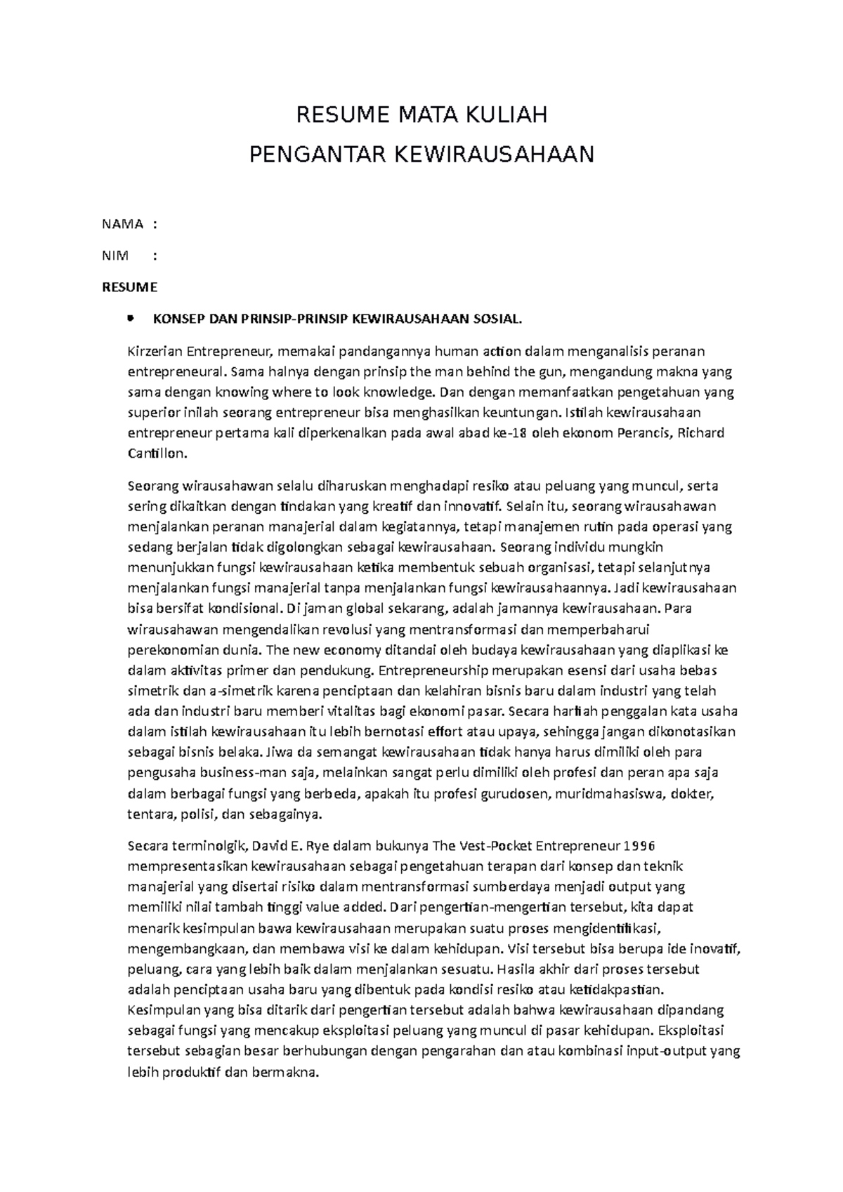 Resume 6 - RESUME MATA KULIAH PENGANTAR KEWIRAUSAHAAN NAMA : NIM ...