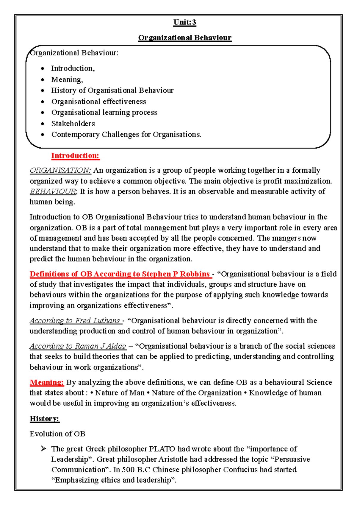 PMOB unit 3 - Principle of Management and Organization behavior module ...