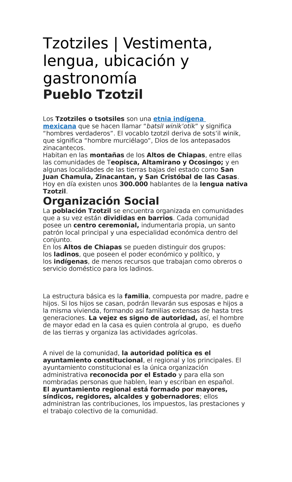 Pueblosindigenas - Tzotziles | Vestimenta, lengua, ubicación y ...