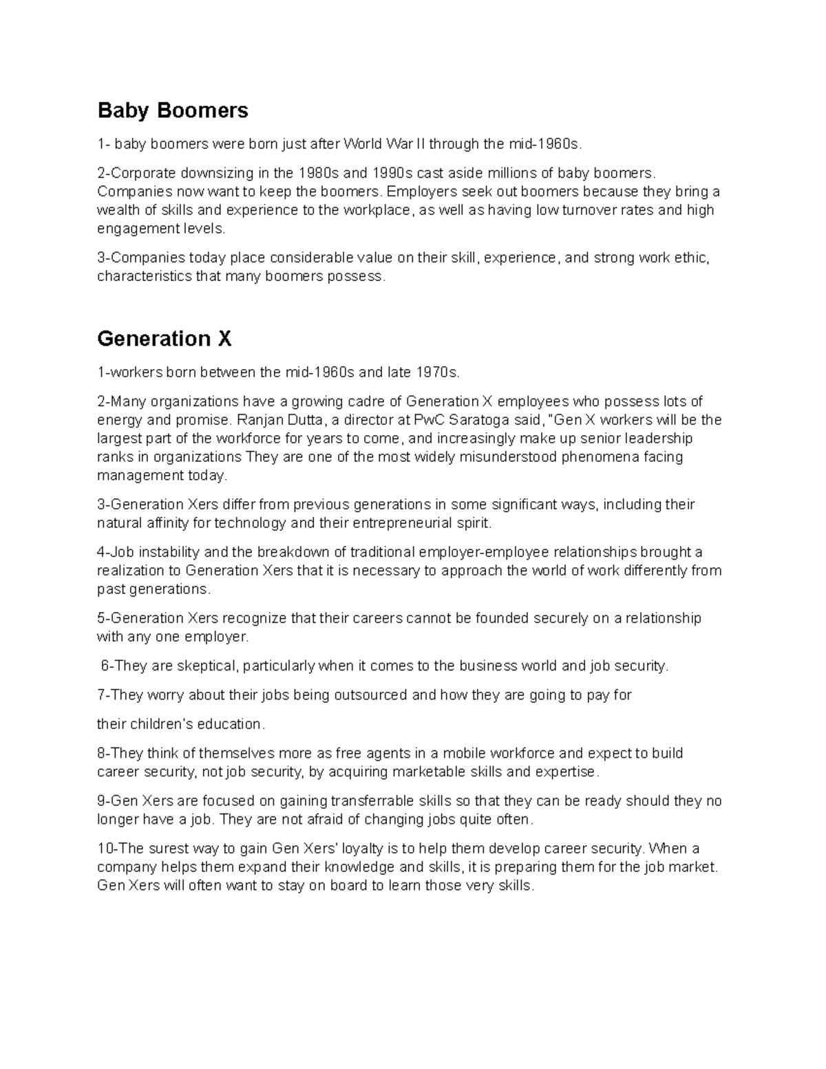 Generation Types - Baby Boomers 1- baby boomers were born just after ...