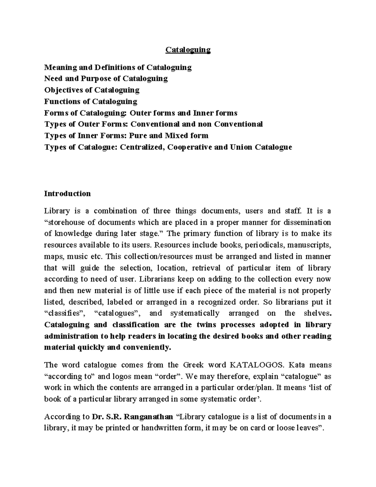 Cataloguing - Its B.Ed paper " Library Resources and Art in Education ...