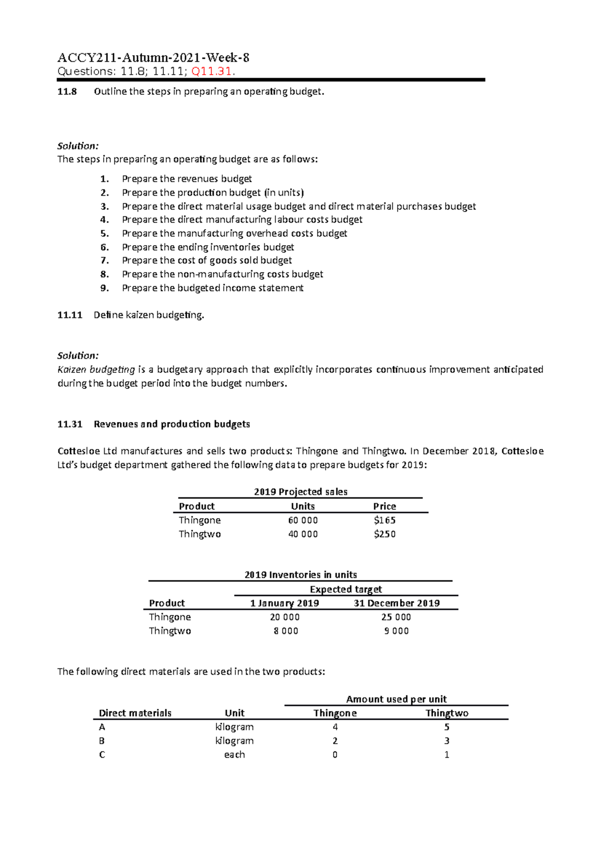 2021-211-Tutorial Solution Week-08 - ACCY211 - UOW - Studocu