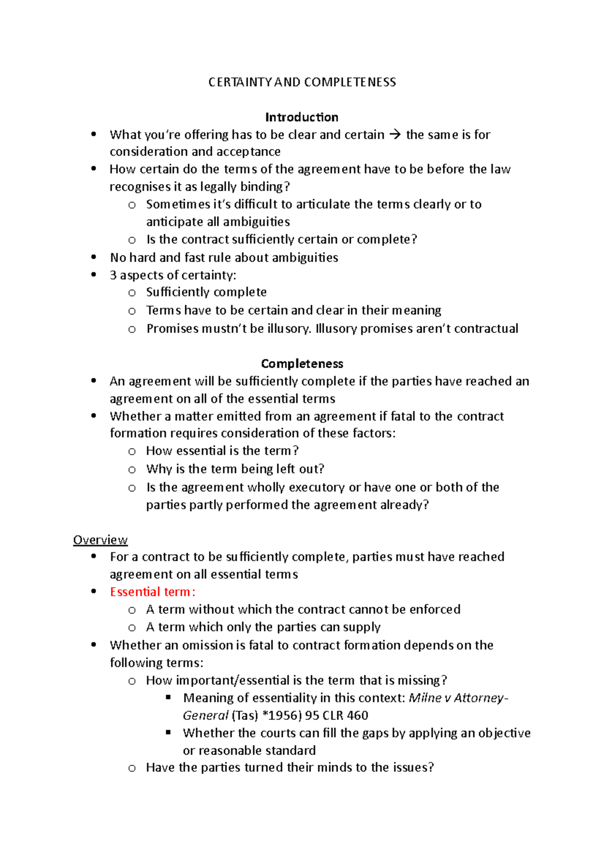 WEEK 4 Contracts - CERTAINTY AND COMPLETENESS Introduction What you’re ...