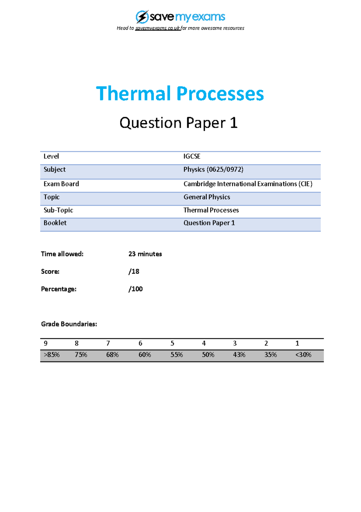 23-Thermal-Processes-Topic-Booklet-1-CIE- Igcse-Physics md - Head to savemyexams.co for more ...