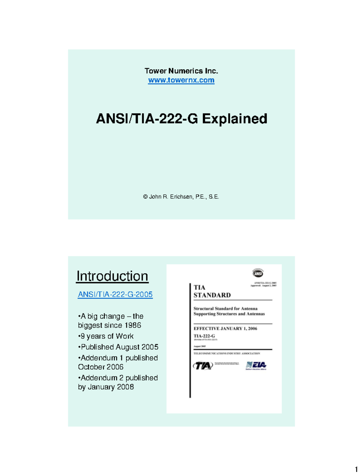 TIA-222-G Explained - vbcv - Tower Numerics Inc. towernx ANSI/TIA-222-G ...
