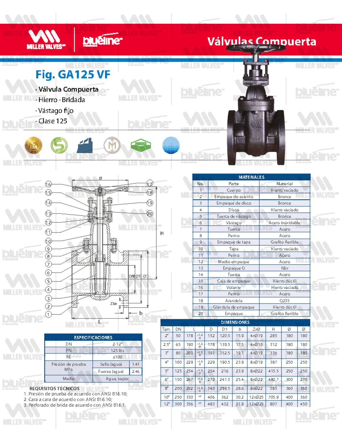 Fig GA 125VF - Válvulas Compuerta Fig. GA125 VF · Válvula Compuerta ...