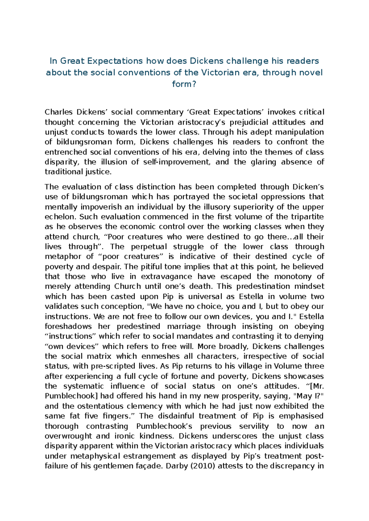 English Mod B HSC Essay-Great Expectations - In Great Expectations how ...