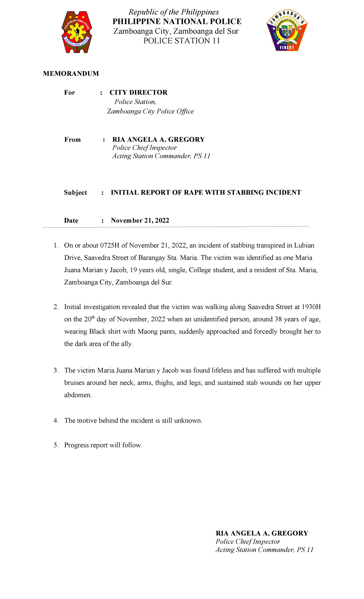 Initial- Report (ft, final report draft) - PHILIPPINE NATIONAL POLICE ...