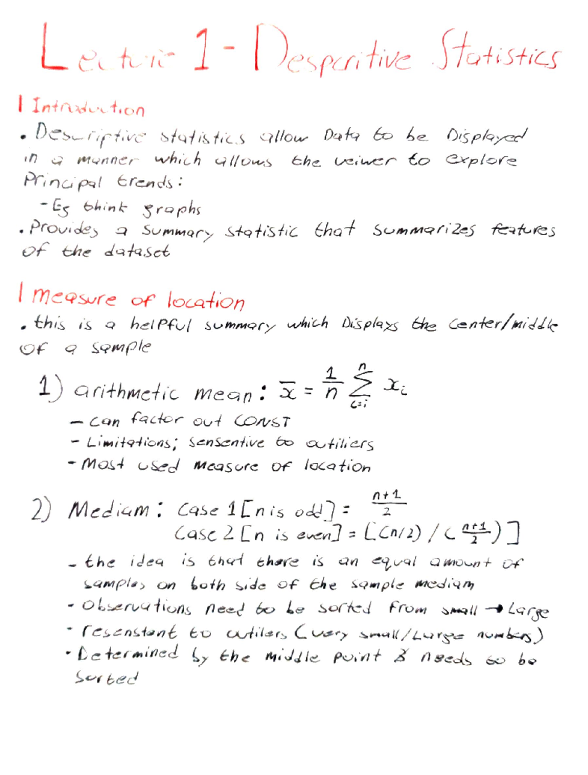 Lecture 1 - Measure of location & Spread - COMM121 - Studocu